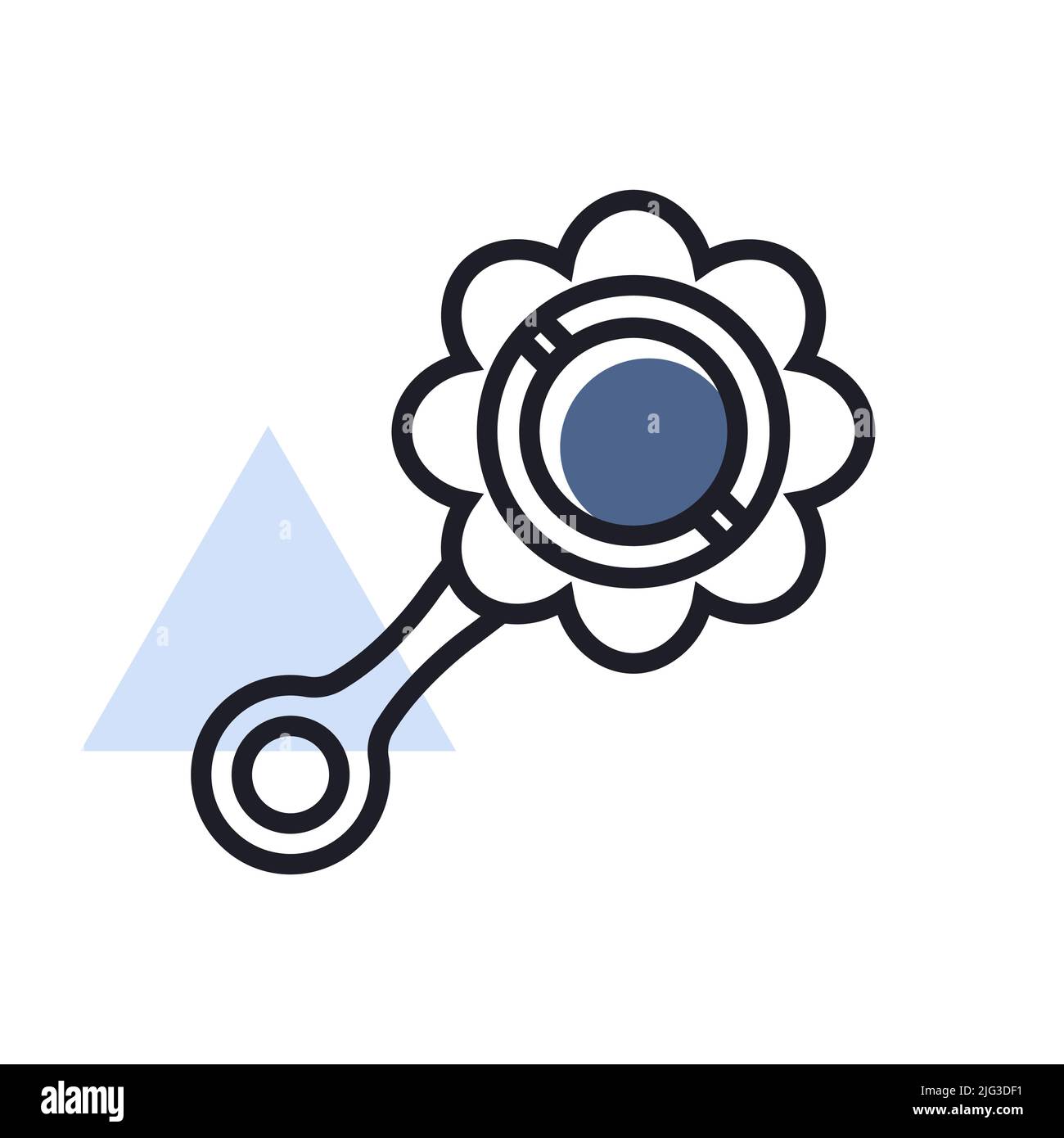 Baby rattle toy vector isolated icon. Graph symbol for children and ...
