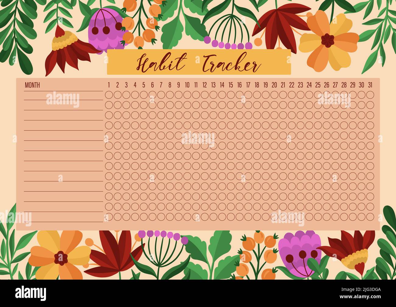 Habit tracker template for monthly.Planner checklist ready to print ...