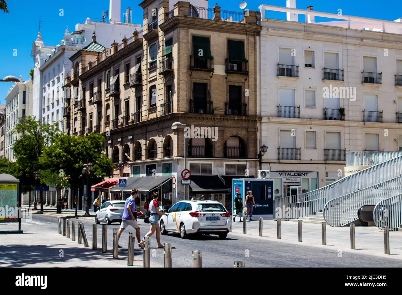 Seville, Spain - July 04, 2022 Cityscape and architecture of Seville ...