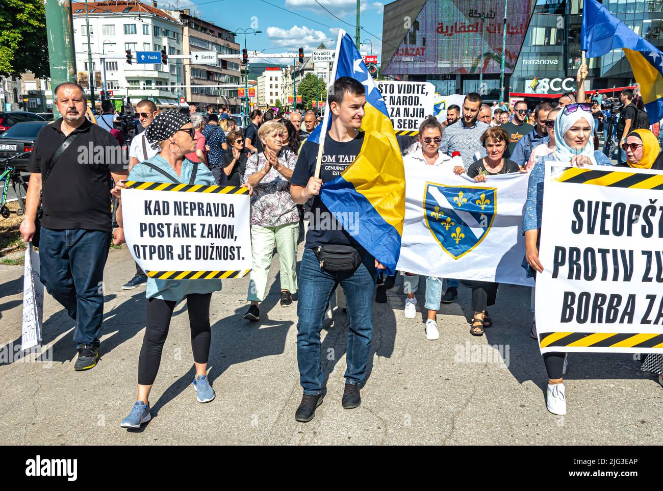 About 2,000 citizens protested today in front of the BiH parliament ...