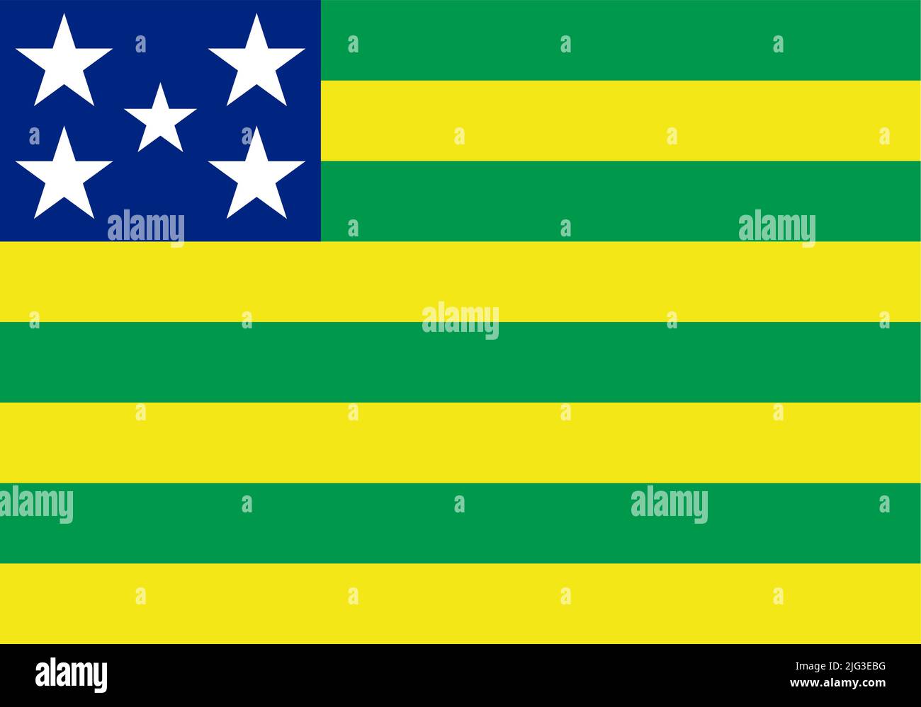 Flag of Goias state (Federative Republic of Brazil, Goiás) four green ...