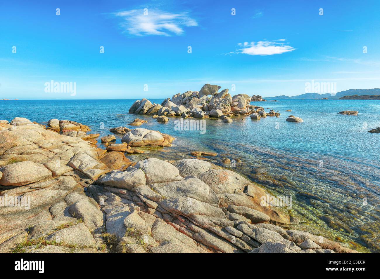 Marvelous view of Palombaggia and Tamaricciu beaches. Famous travel ...