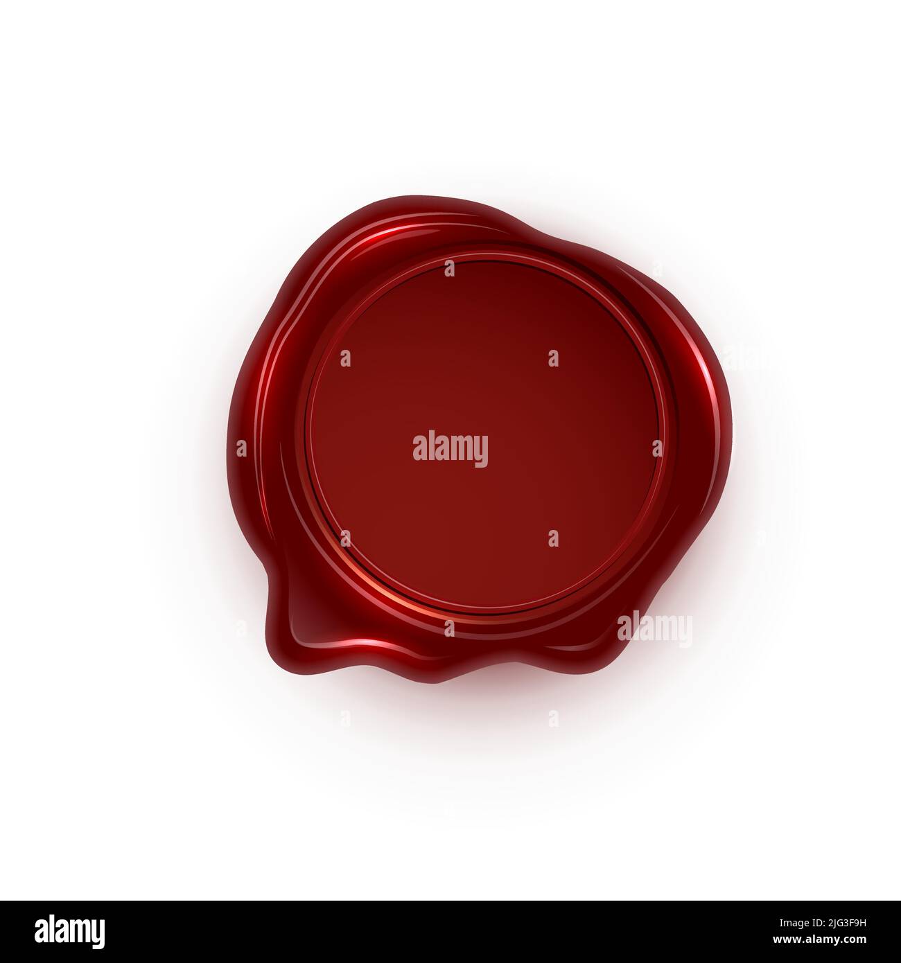 Red wax seal isolated on white background. Vintage postage stamp ...