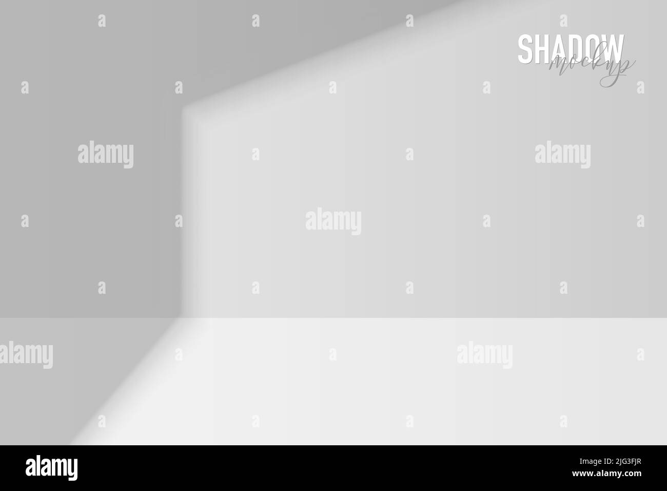 Shadow and light from window or door on grey background. Vector ...