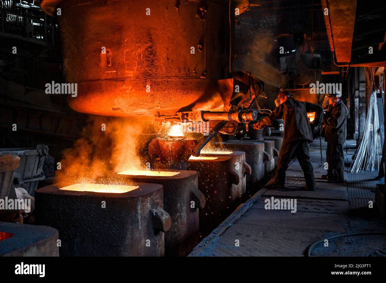 ZAPORIZHZHIA, UKRAINE - JUNE 28, 2022 - A teeming aisle of an open ...