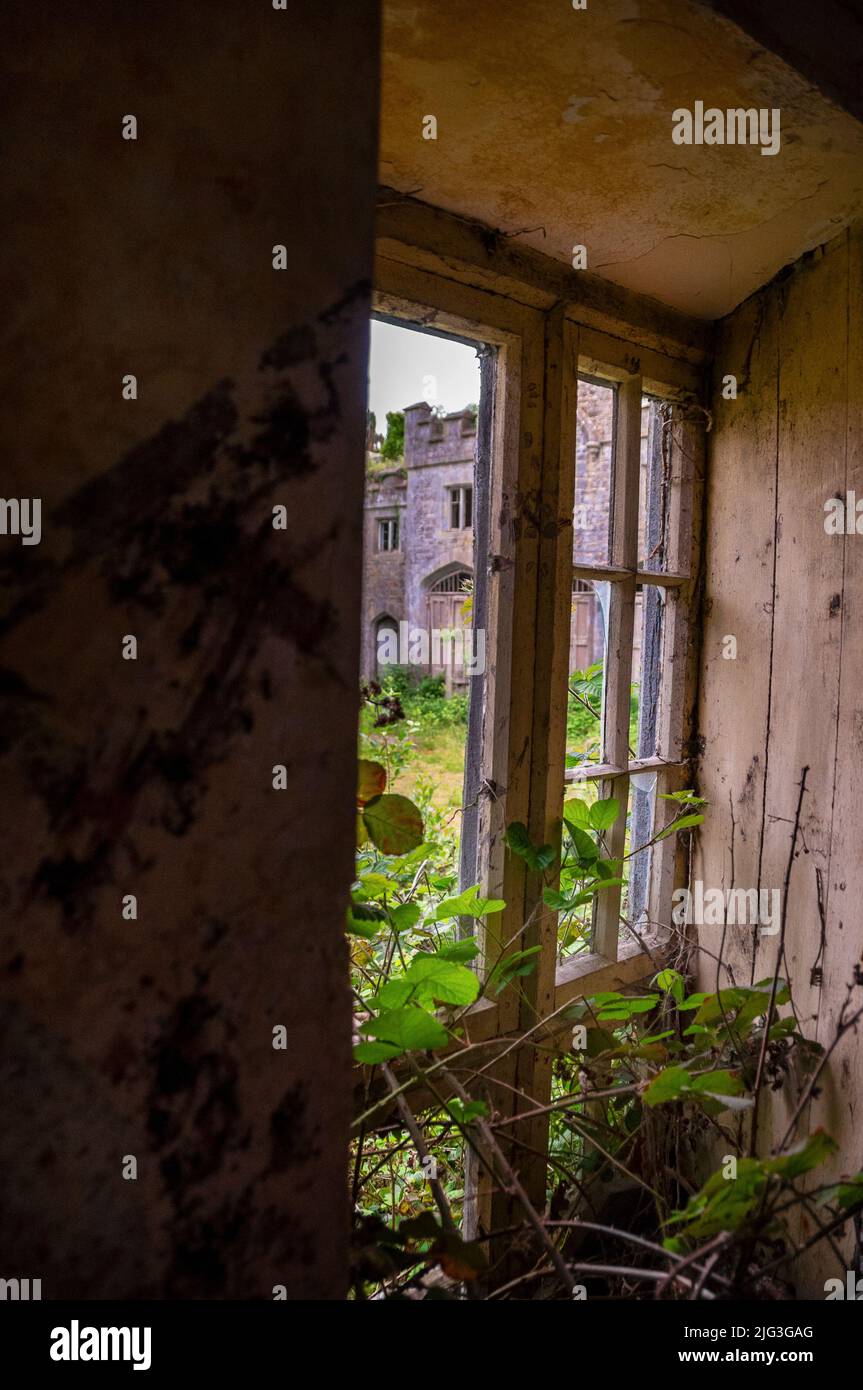Gothic Revival Charleville Castle ruins in Tullamore, Ireland Stock ...