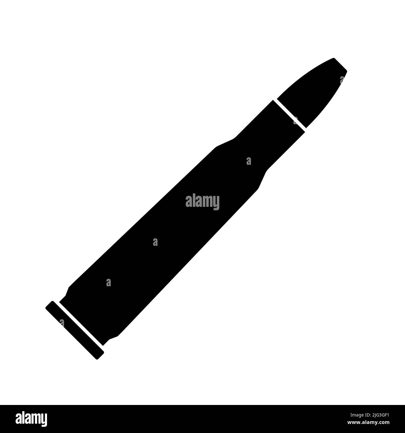 Bullet icon isolated. Cartridge sign. Military ammunition. Bullet or ...