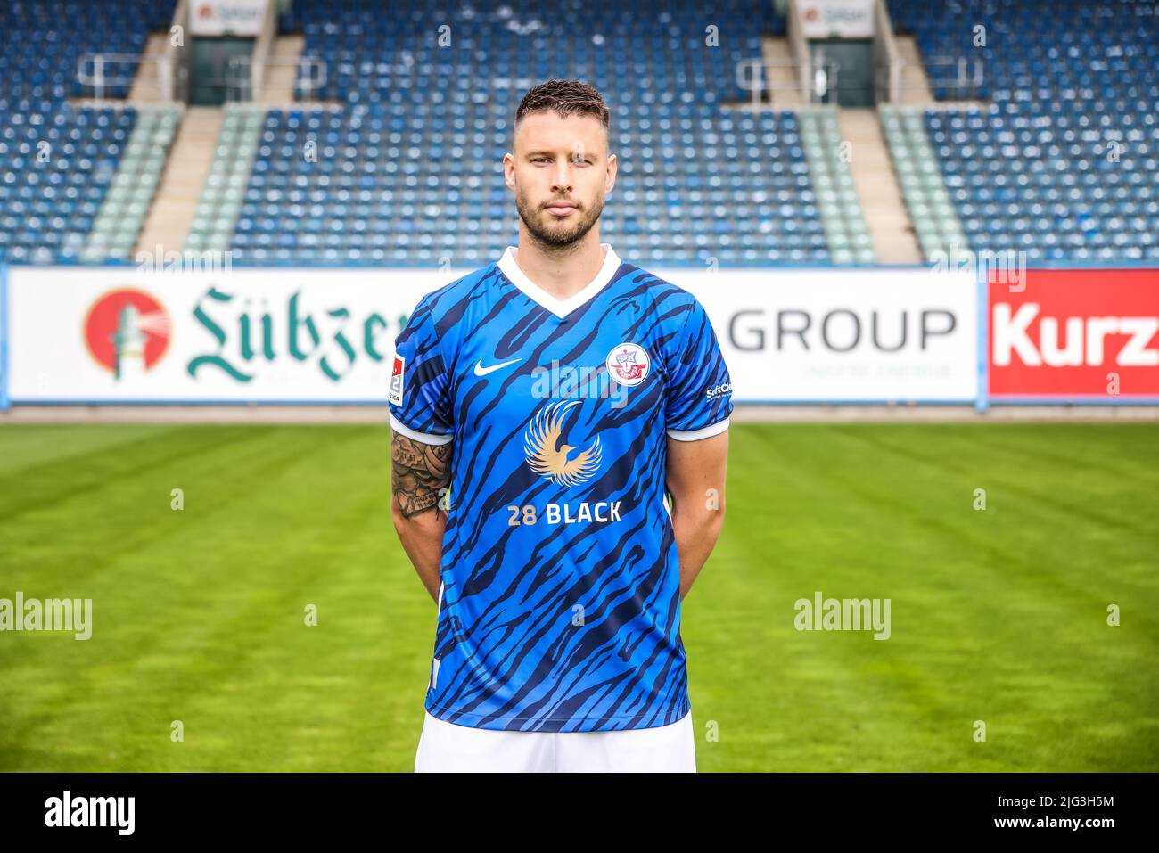 07 July 2022, Mecklenburg-Western Pomerania, Rostock: Ryan Malone of FC Hansa Rostock at the ...