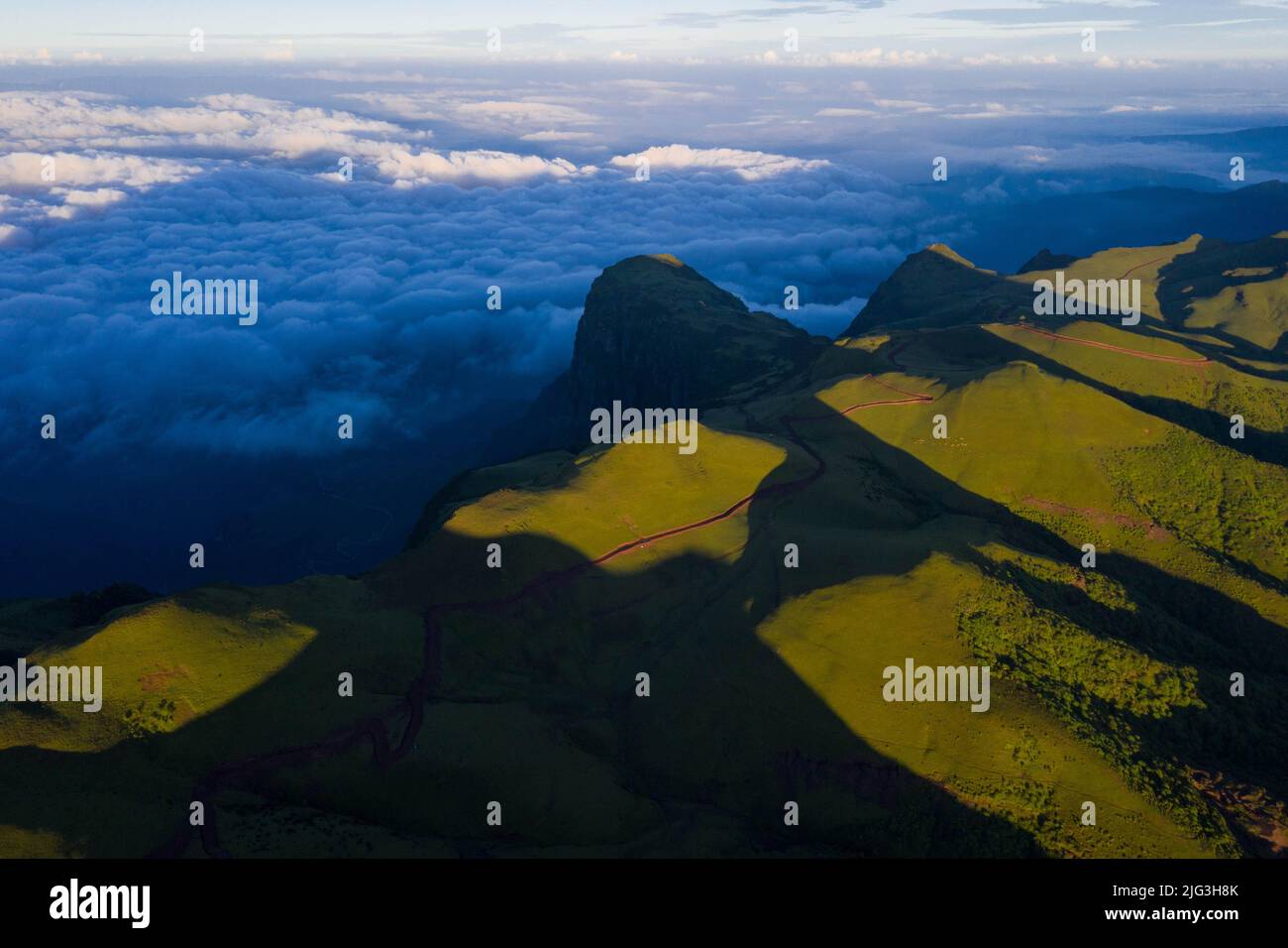 Leibo. 7th July, 2022. Aerial photo taken on July 7, 2022 shows clouds ...