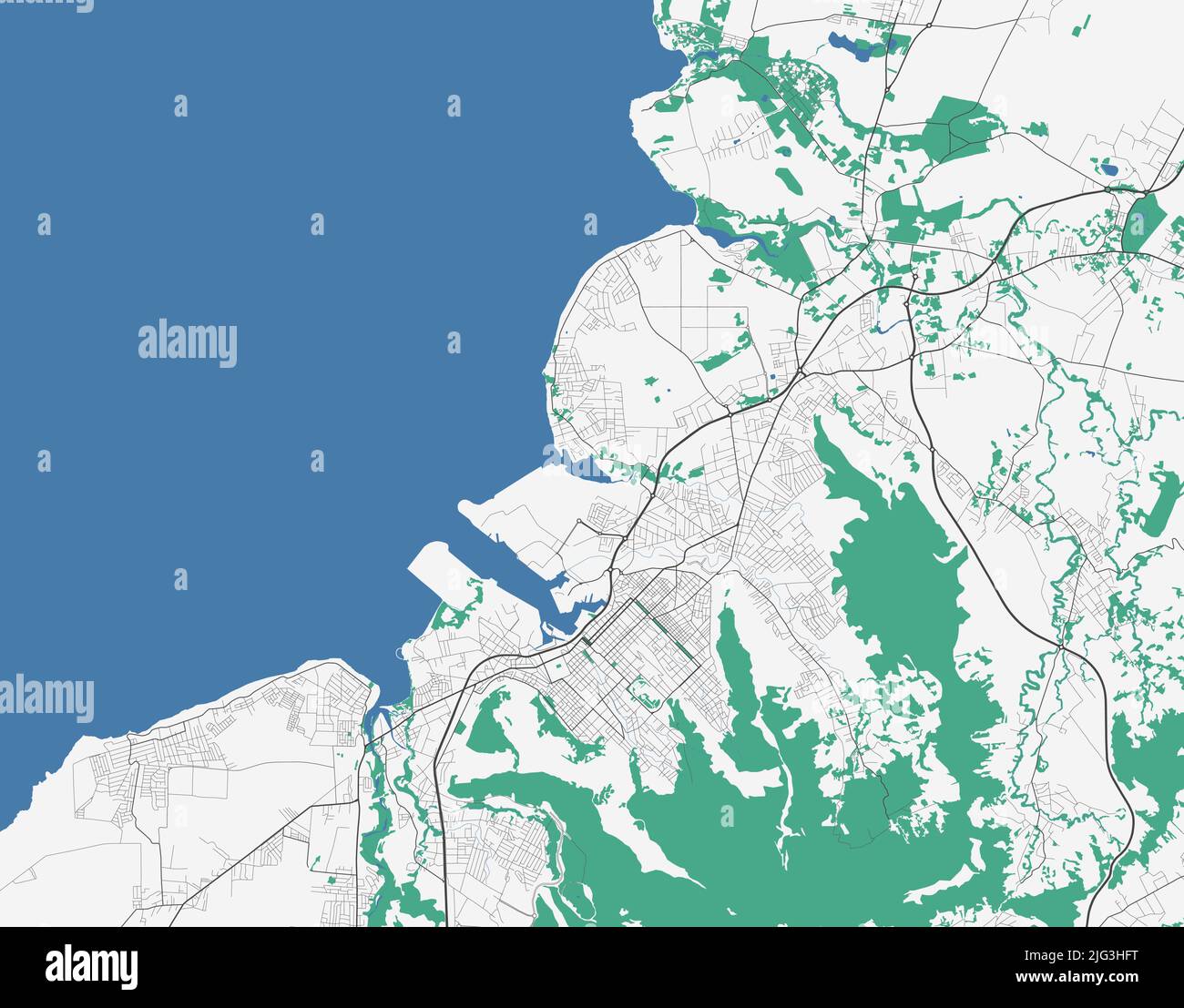 Port Louis vector map. Detailed map of Port Louis city administrative ...
