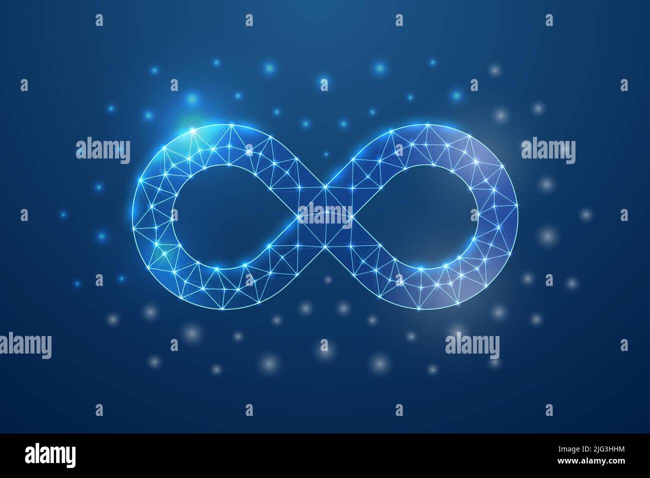 Infinity 3d symbol in blue low poly style. Forever, unlimited design ...