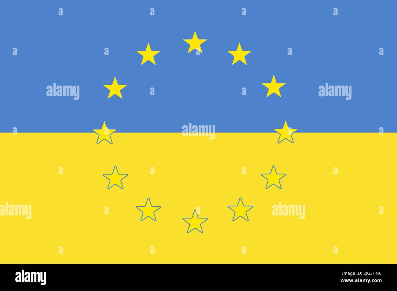 Flags of Ukraine and European Union (EU), merged Stock Photo - Alamy