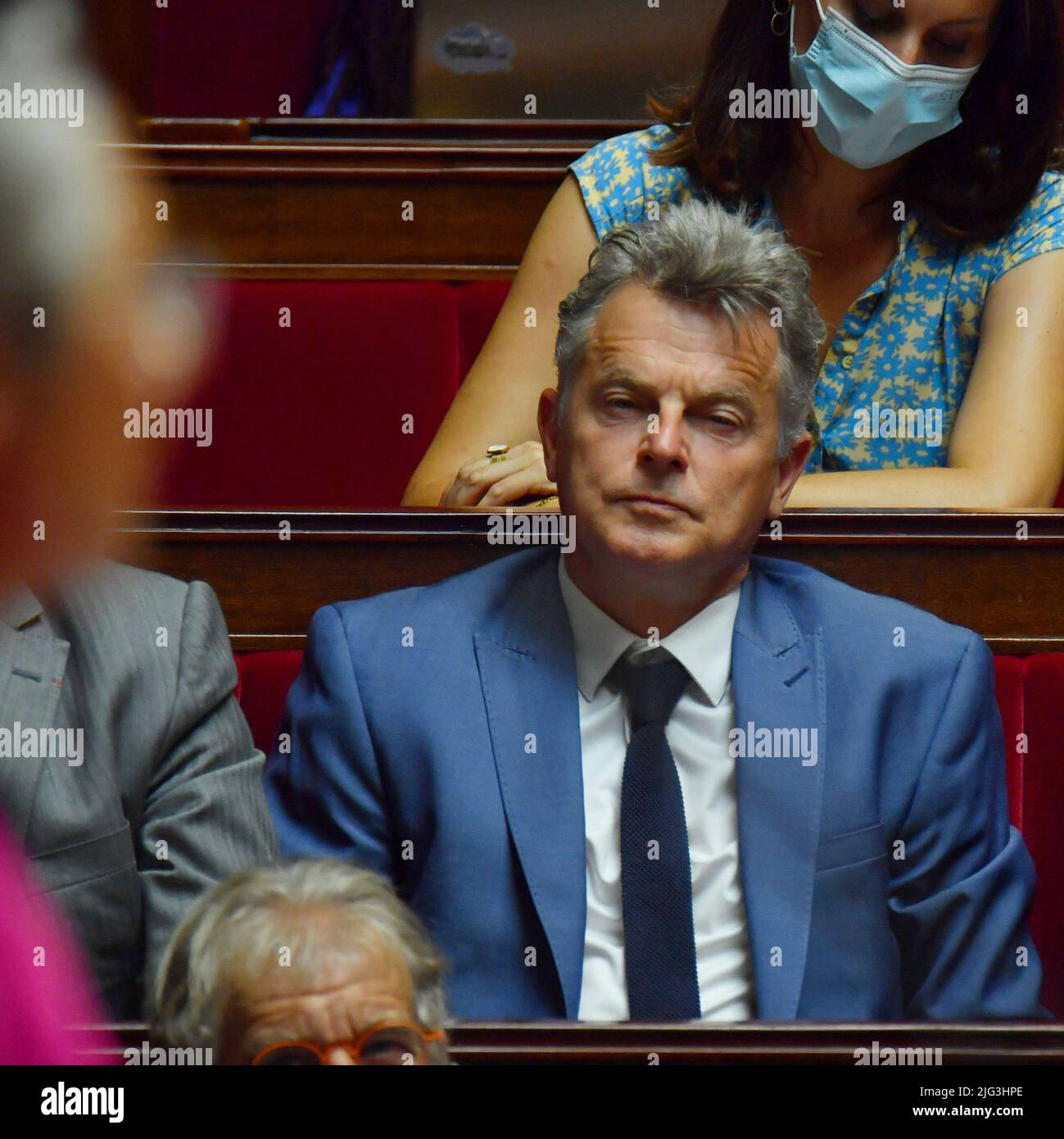 PCF deputy Fabien Roussel during a general political declaration of ...