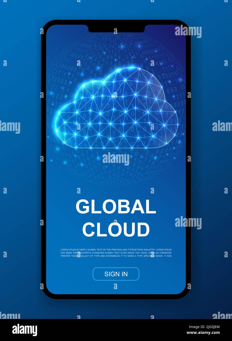 Cloud 3d polygonal symbol for UI, UX design template. Low poly Database ...