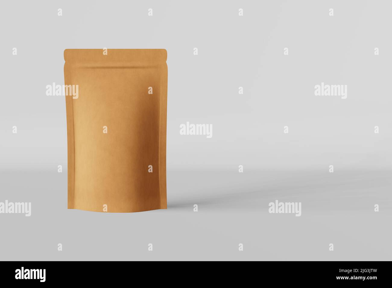 Paper pouch bag mockup white background isolated 3D render. Merchandise ...