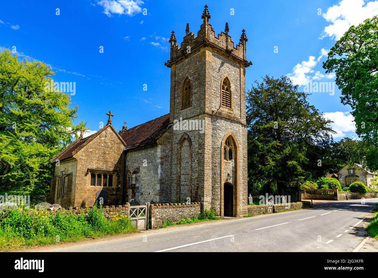 The parish church of St Andrews in Minterne Magna, Dorset, England, UK ...