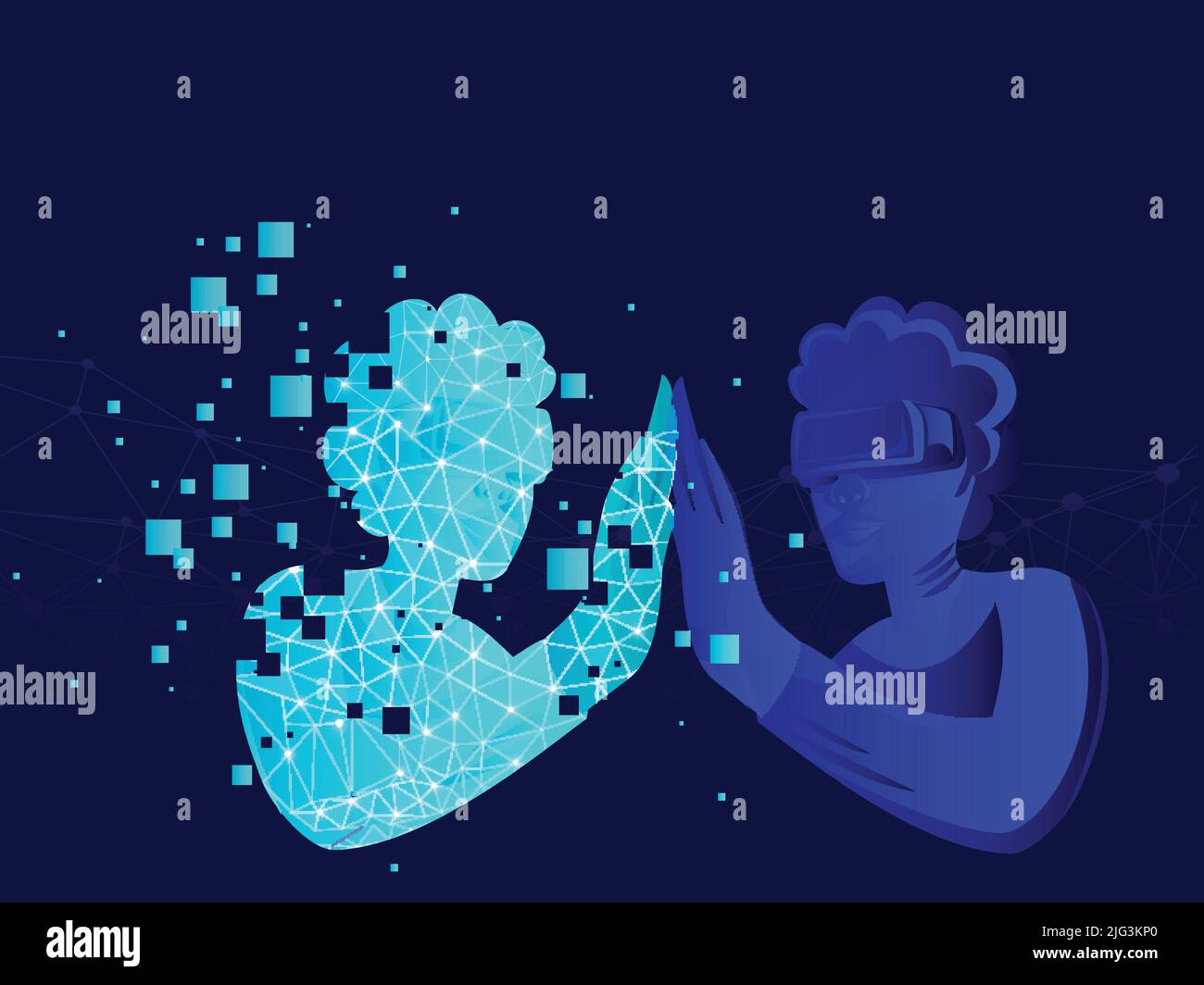 Virtual high five Stock Vector Images - Alamy