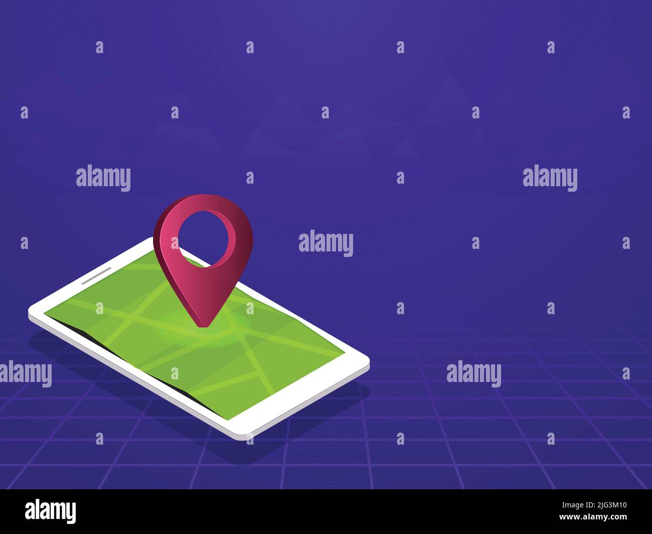 3D Render Of GPS Map Navigation App In Smartphone Screen Against Violet ... 3D Render Of GPS Map Navigation App In Smartphone Screen Against Violet ...