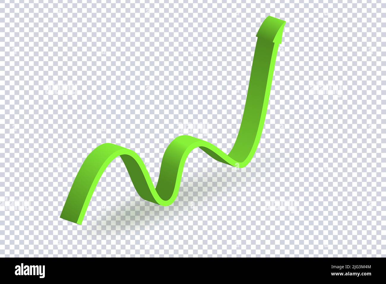 Growing Green Arrow up. Concept of sales symbol icon with realistic 3d ...