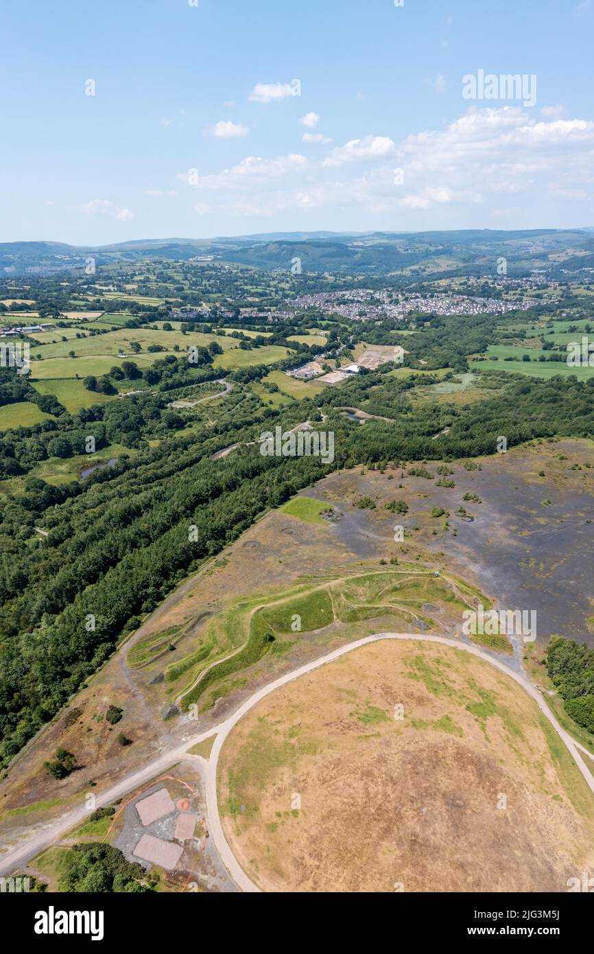An aerial view of parc penallta a country park built on the site of the ...