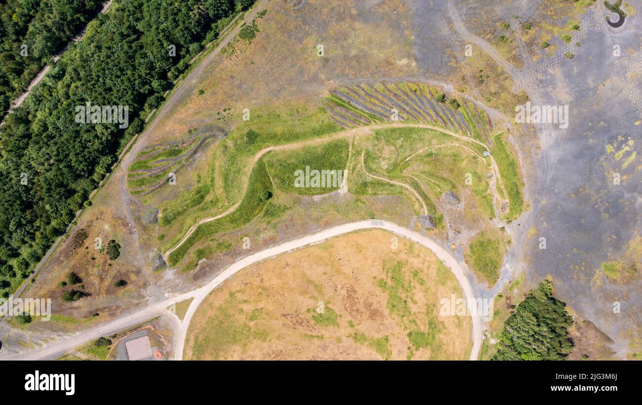 An aerial view of parc penallta a country park built on the site of the ...