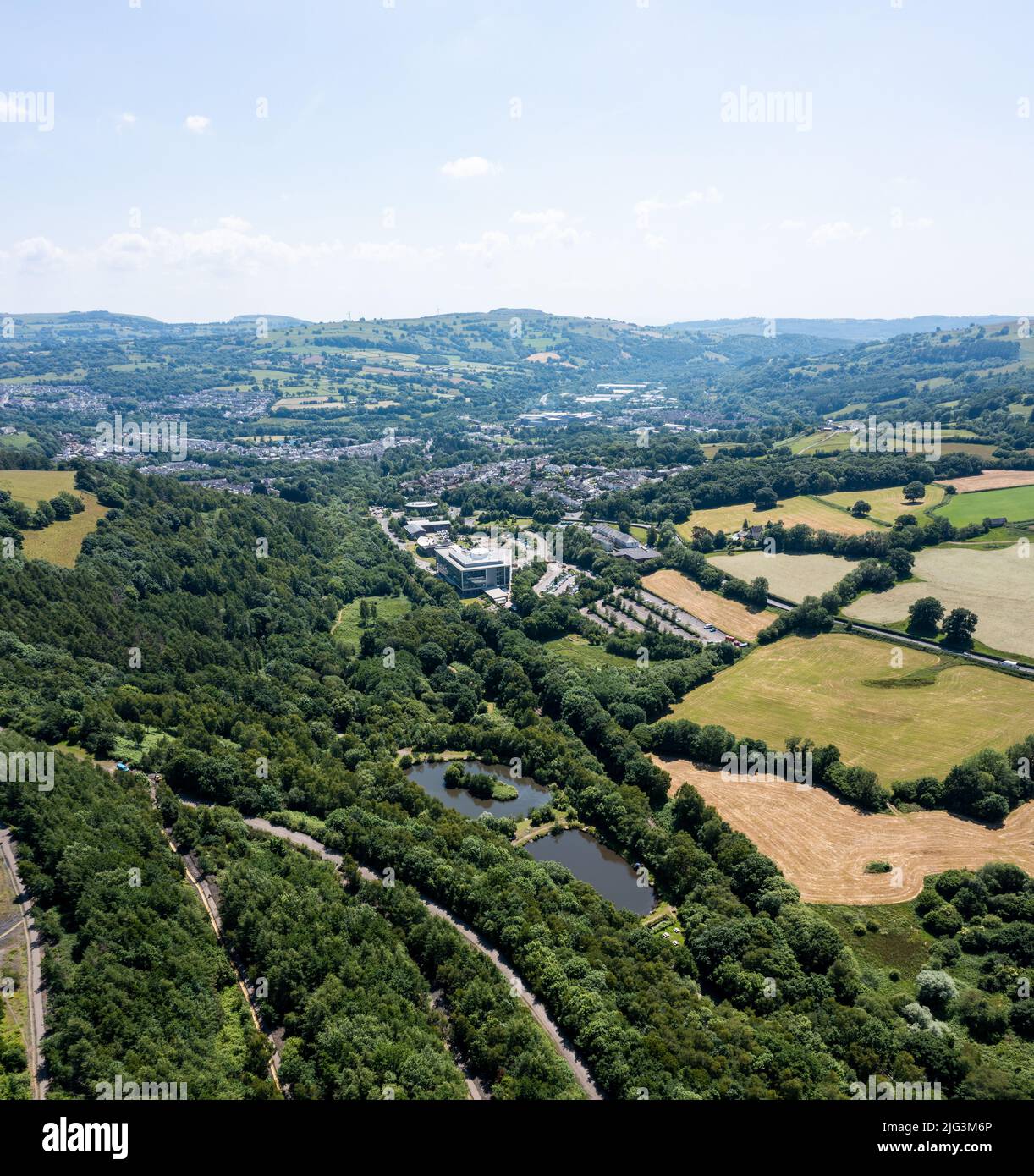 An aerial view of parc penallta a country park built on the site of the ...