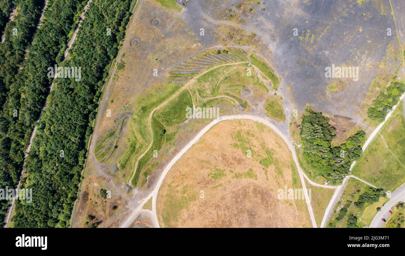 An aerial view of parc penallta a country park built on the site of the ...