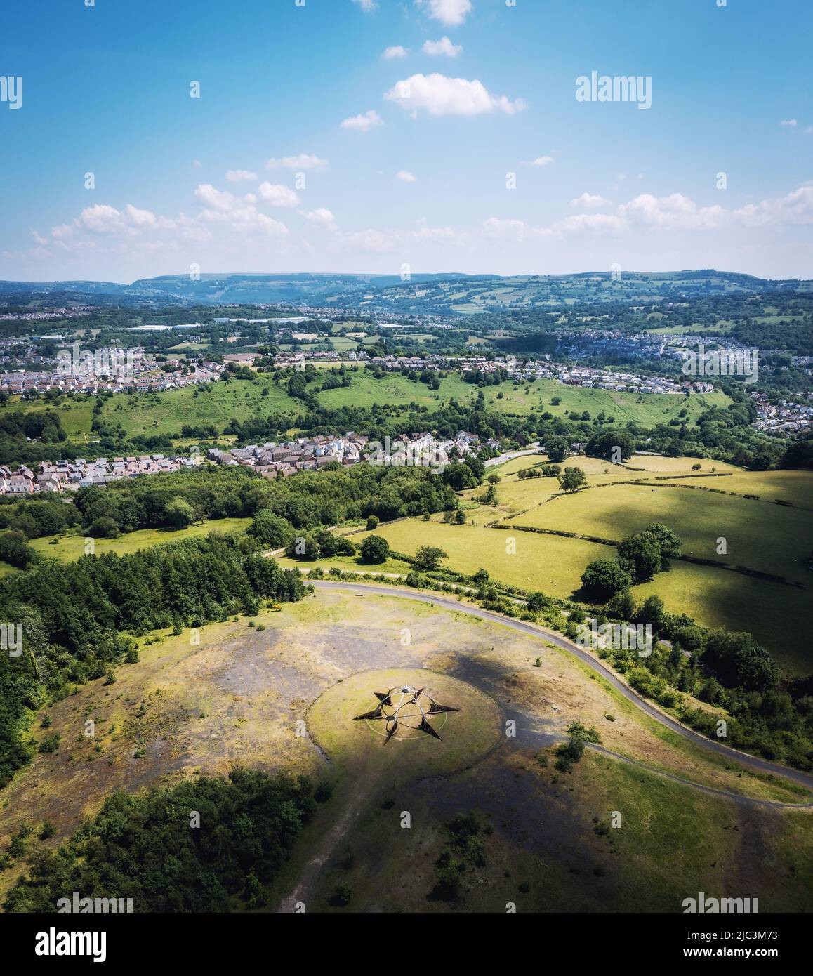 An aerial view of parc penallta a country park built on the site of the ...