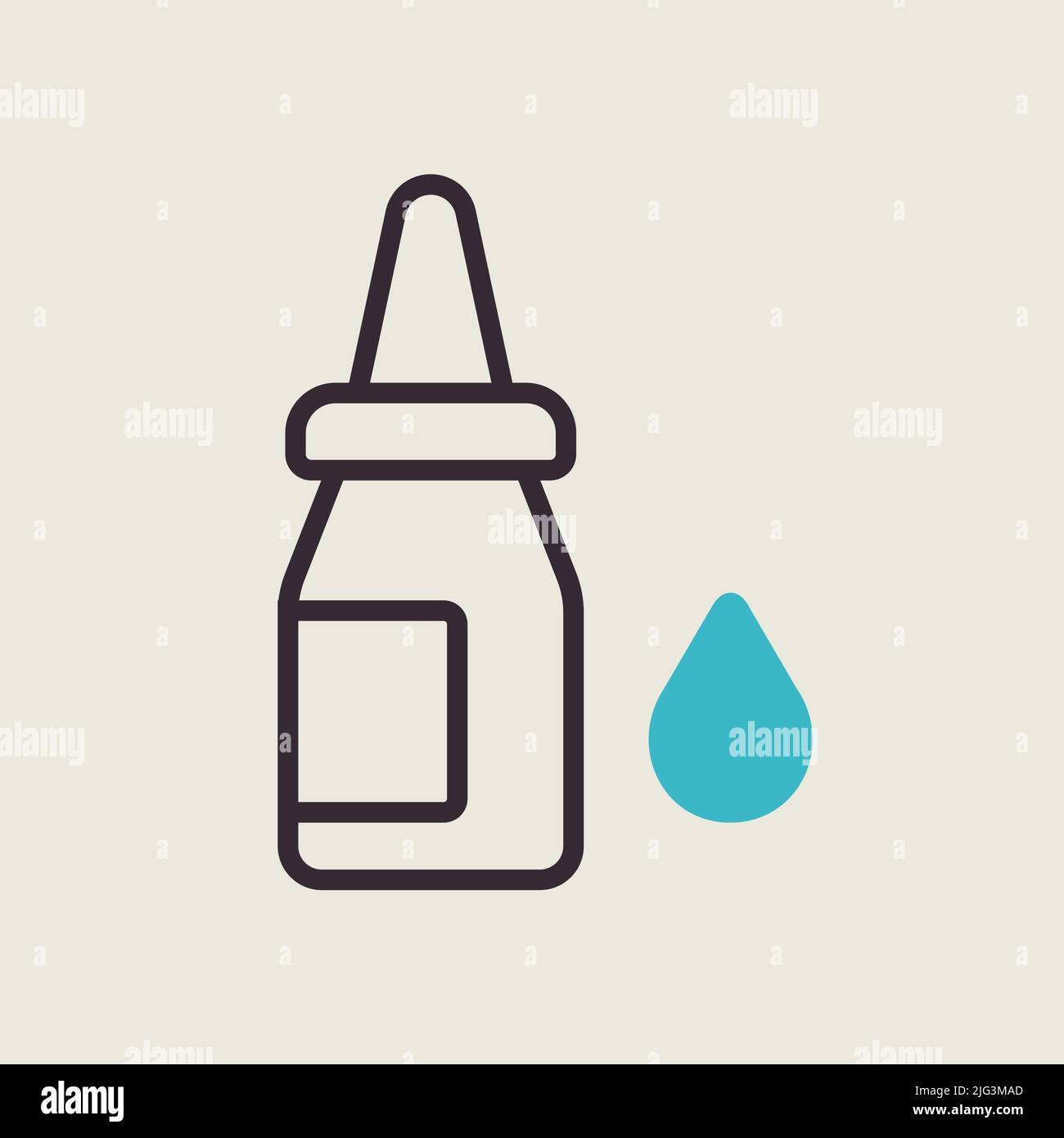 Eye drops vector icon. Nasal drops. Medicine and healthcare, medical ...