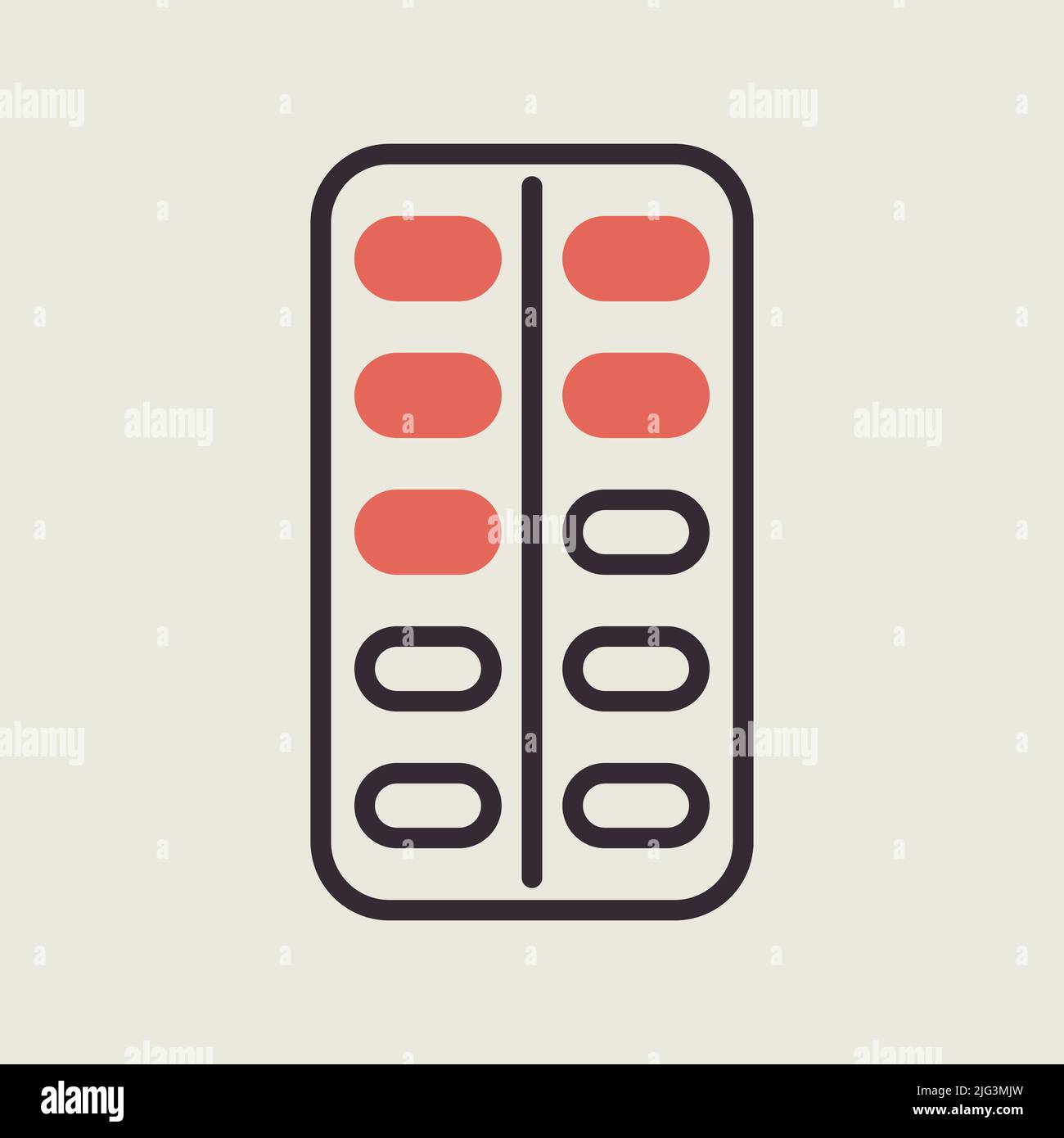 Pills strip vector icon. Medicine and healthcare, medical support sign. Graph symbol for medical ...