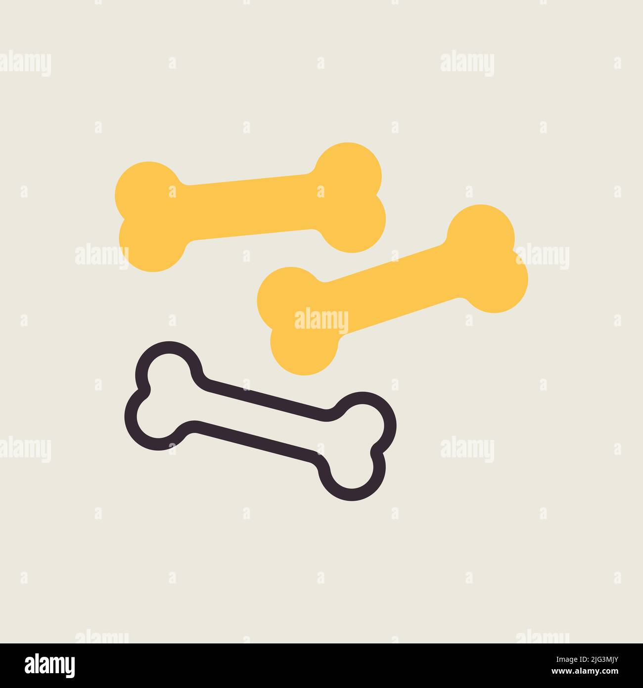 Dog bone vector isolated icon. Pet animal sign. Graph symbol for pet ...