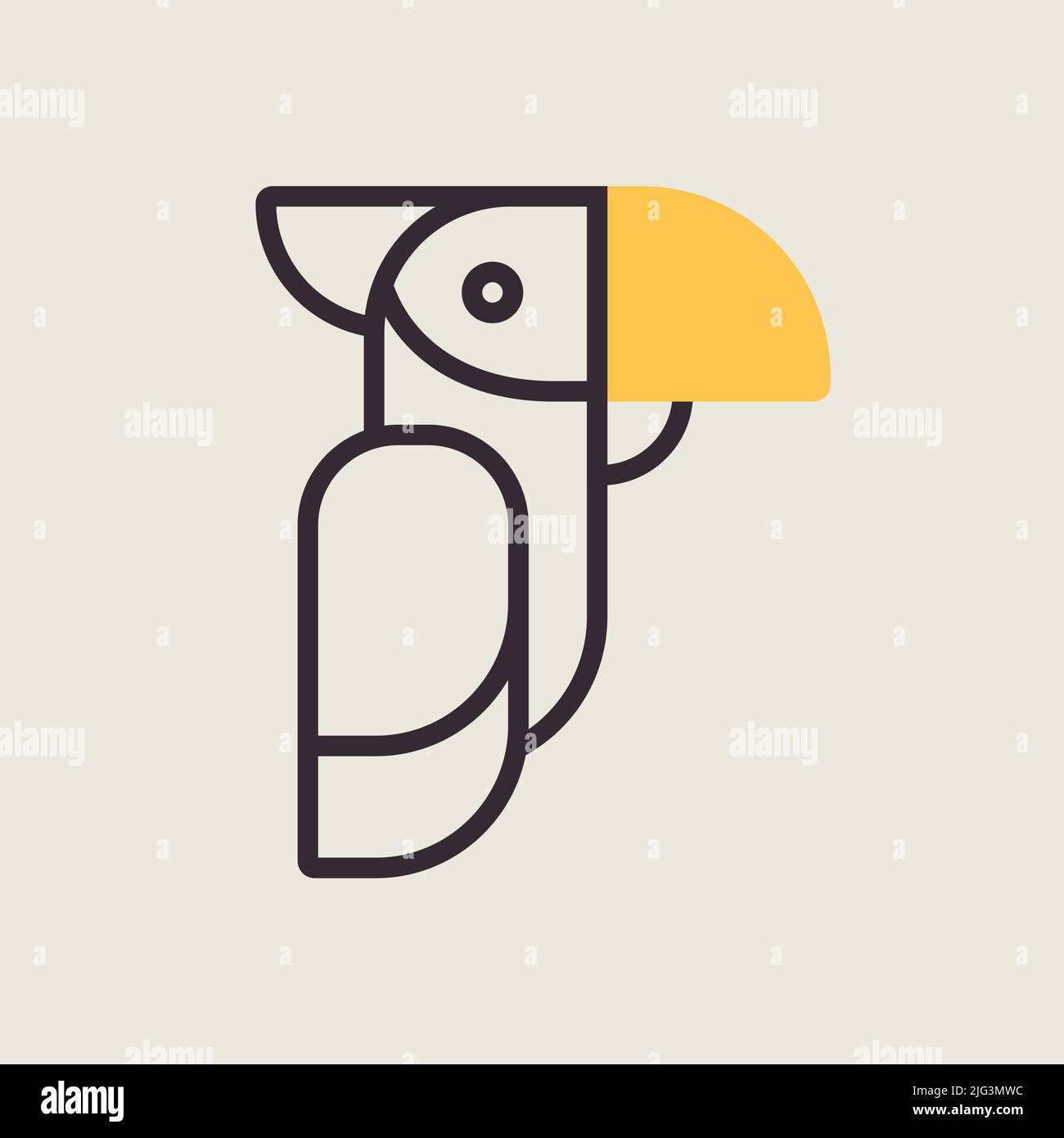 Parrot vector isolated icon tropical birds. Pet animal sign. Graph ...