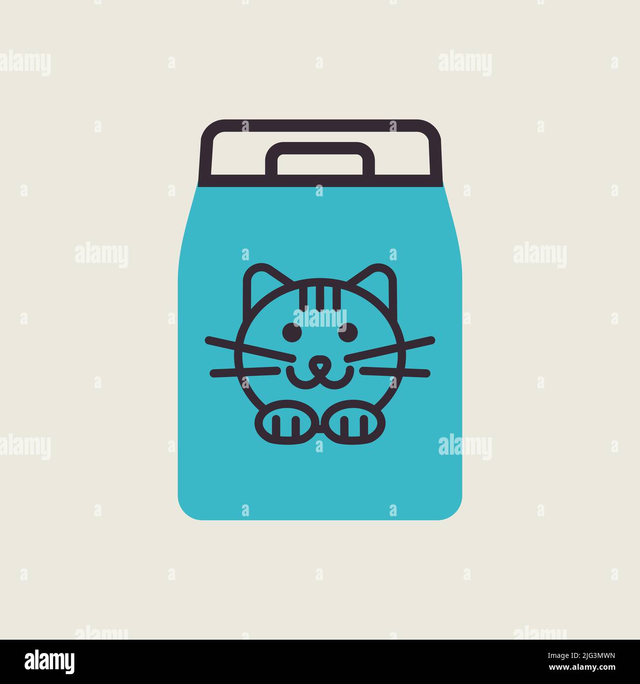 Cat food bag vector icon. Pet animal sign. Graph symbol for pet and ...