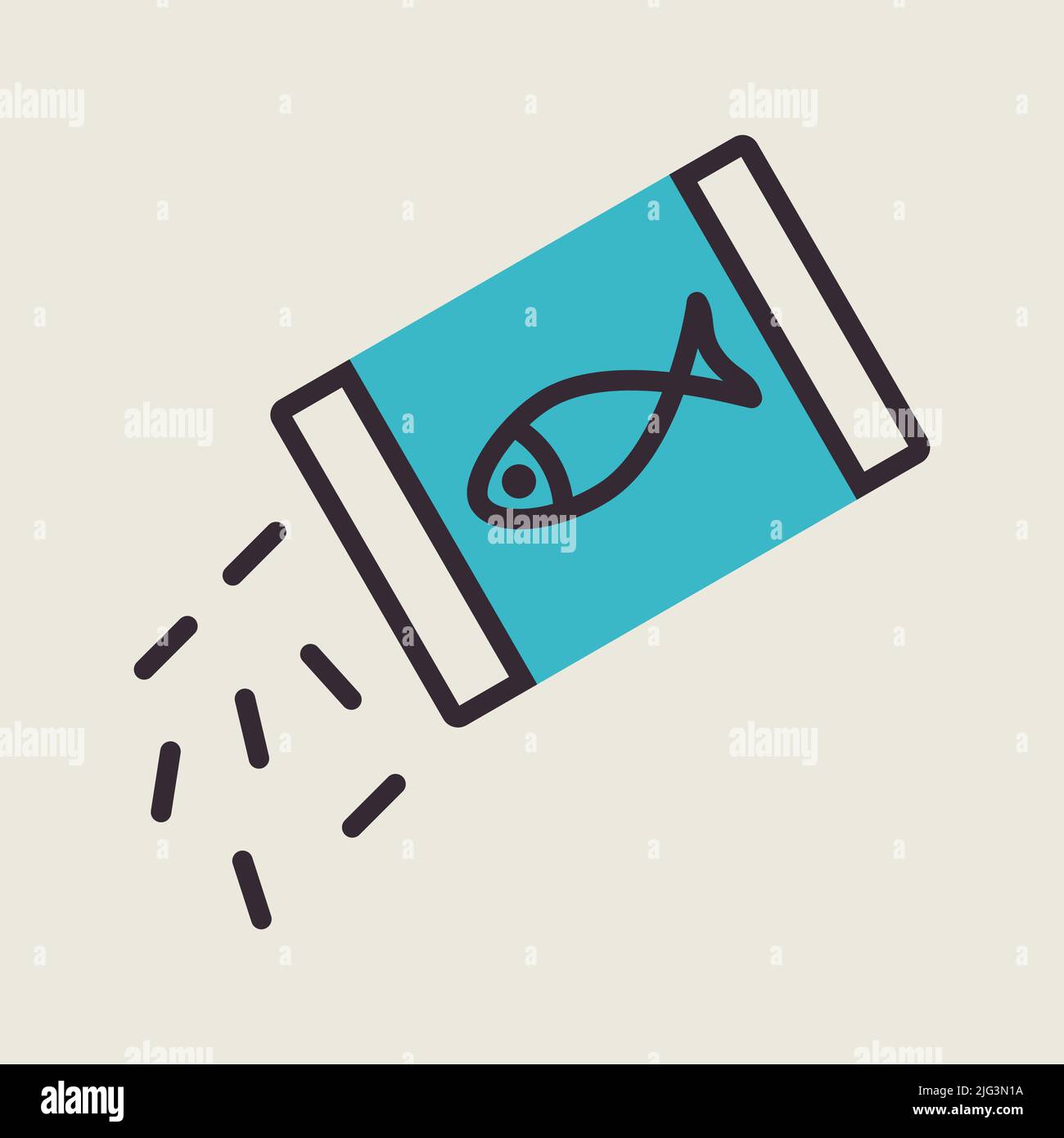 Pet fish feed vector isolated icon. Pet animal sign. Graph symbol for ...