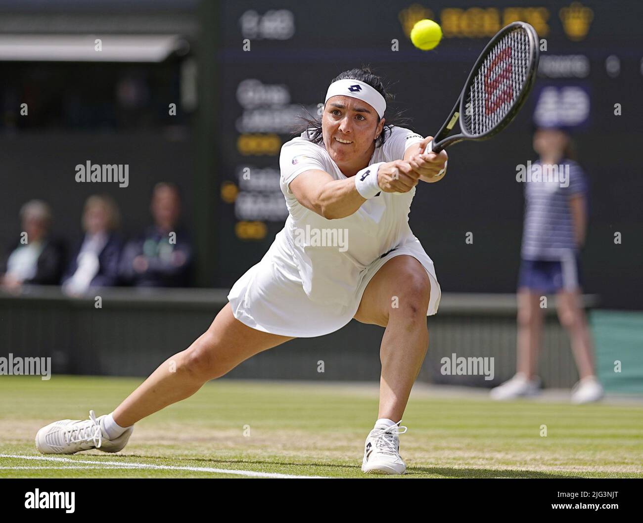 Ons Jabeur of Tunisia plays againstTatjana Maria of Germany in a women ...