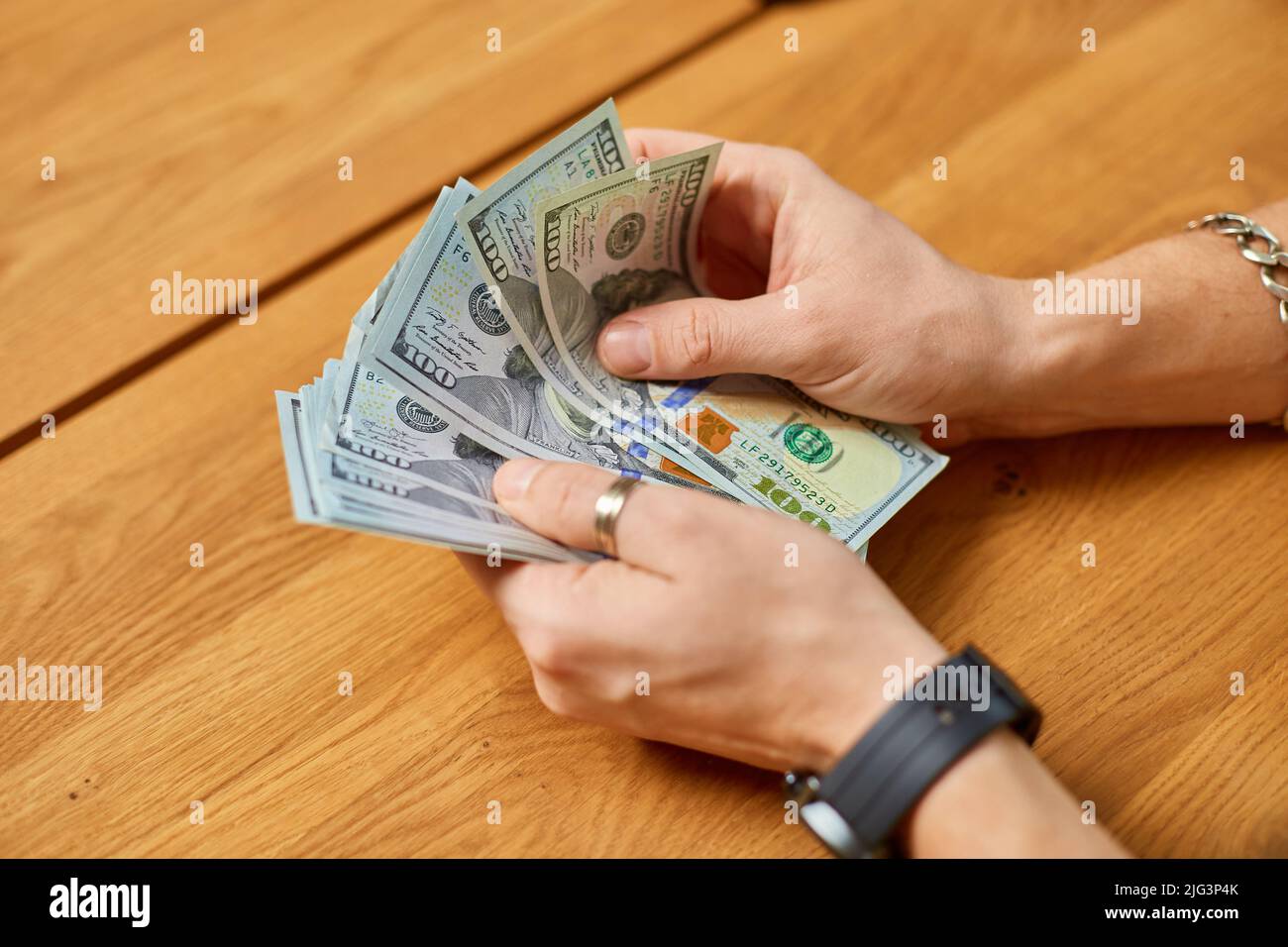 Businessman hands counting cash american dollars banknotes, Finance and ...