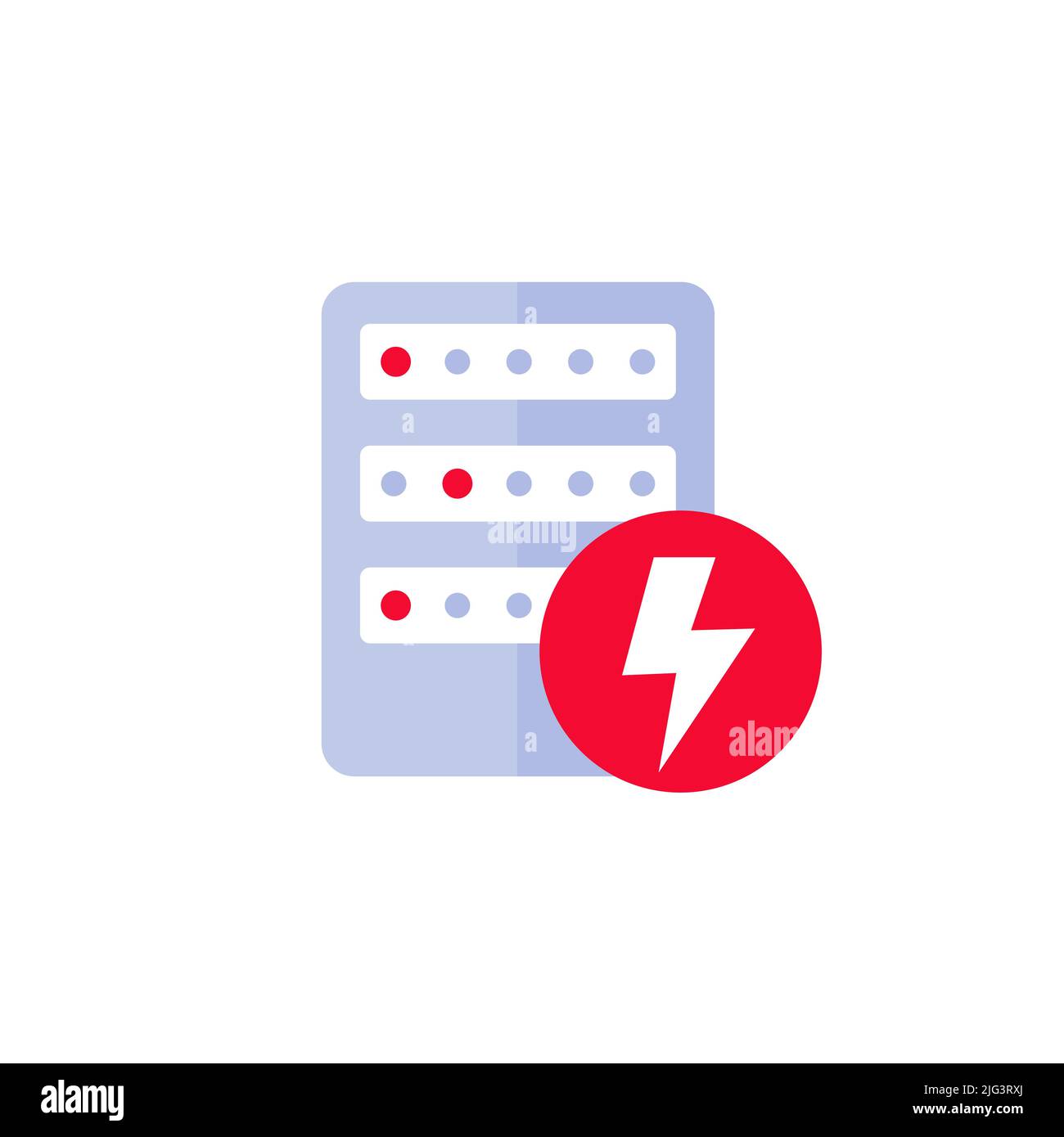 Server electricity warning, electric power icon Stock Vector Image ...