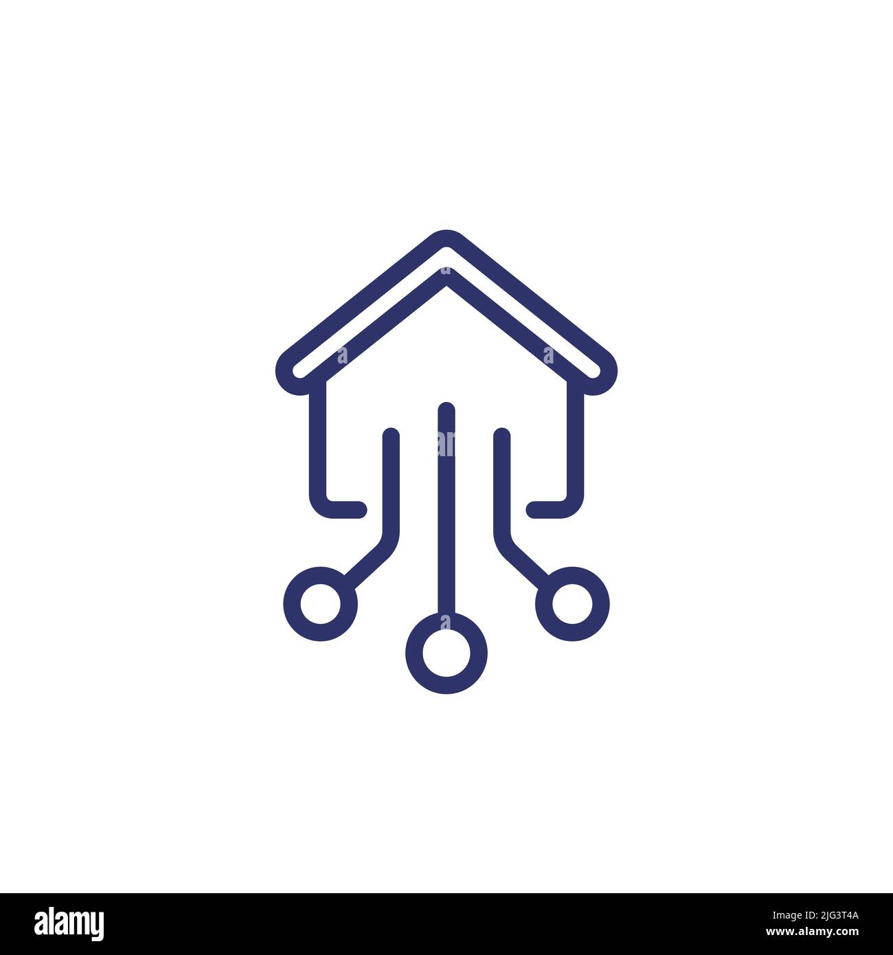 Smart home, house control line icon Stock Vector Image & Art - Alamy