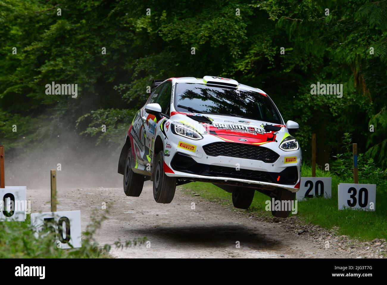 All four wheels in the air, William Creighton, Ford Fiesta Rally 3 ...