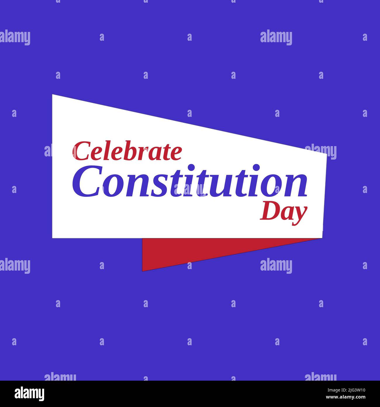 Image of celebrate constitution day on white label and blue background ...