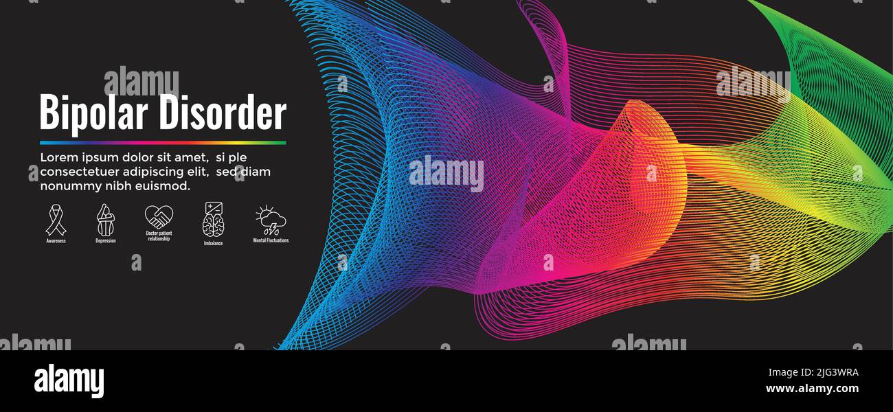 Bipolar Disorder or Depression BP Icon Set and Web Header Banner Stock ...