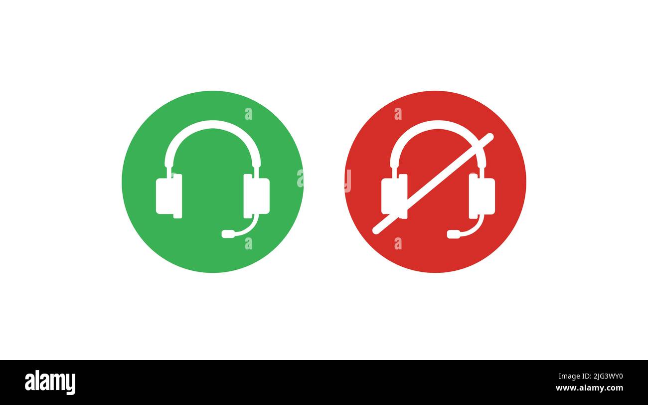 Allowed Forbidden Headphones Sign. Vector isolated editable flat ...