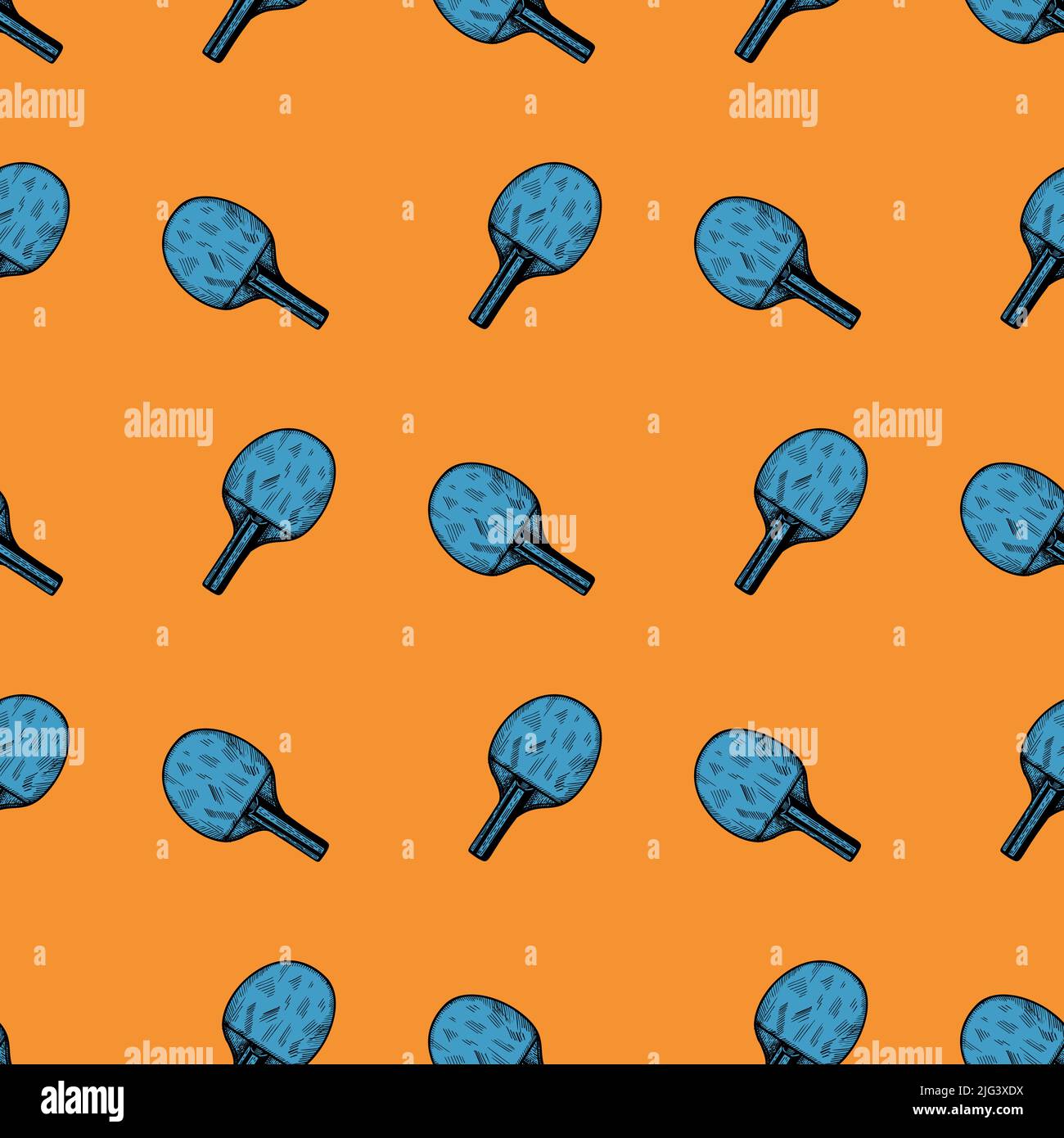 Ping pong racket sketch seamless pattern. Vintage sport elements for ...