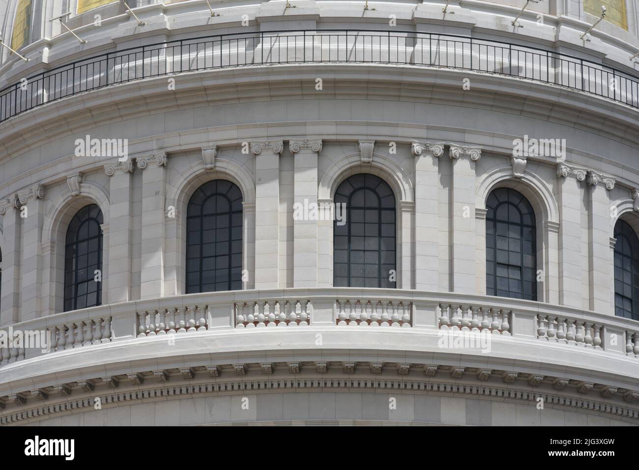 Cupola view with arched windows of El Capitolio, the emblematic ...