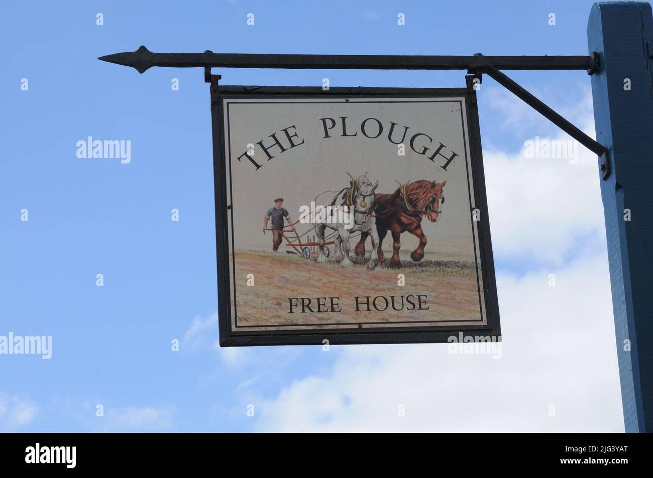 The Plough inn sign, Birdbook, Essex Stock Photo - Alamy