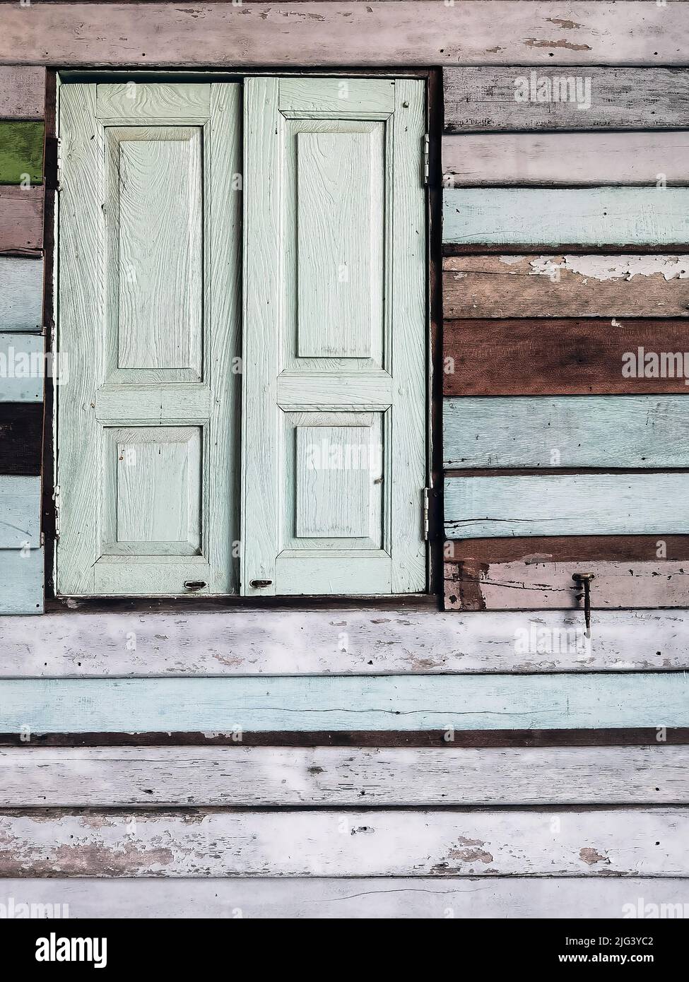 Old grunged wooden window frame painted white vintage with old ...
