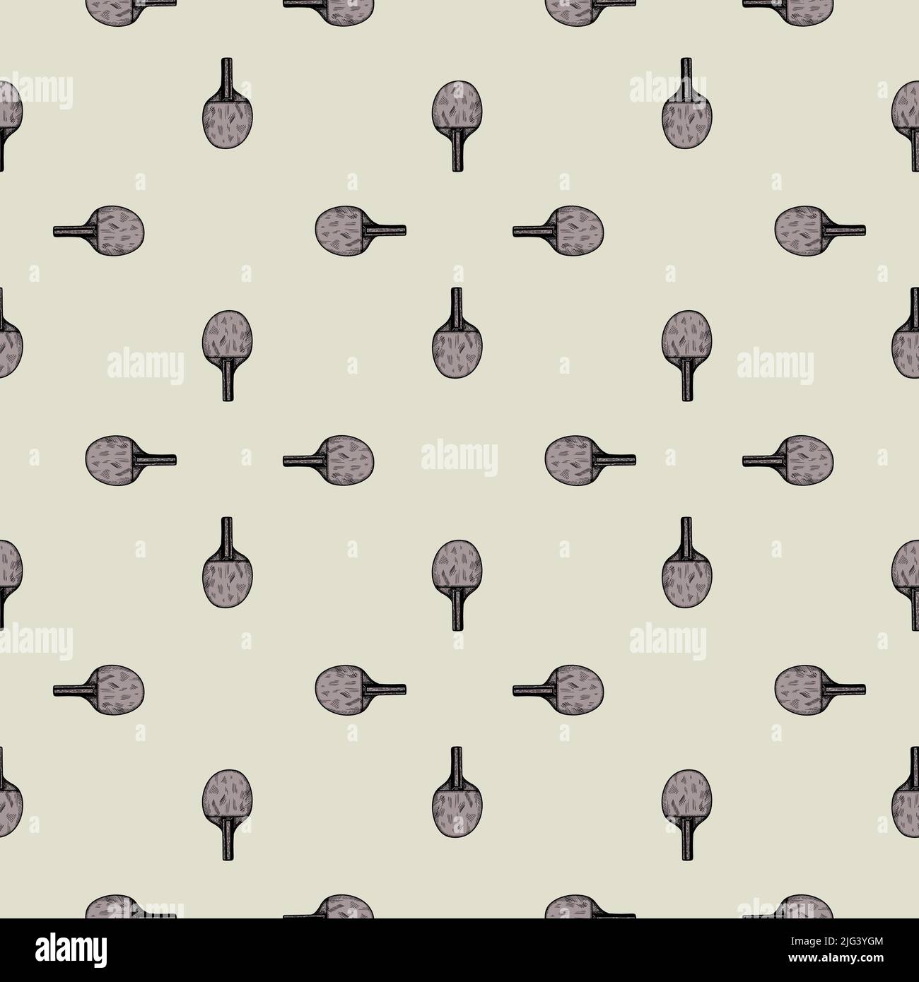 Ping pong racket sketch seamless pattern. Vintage sport elements for ...