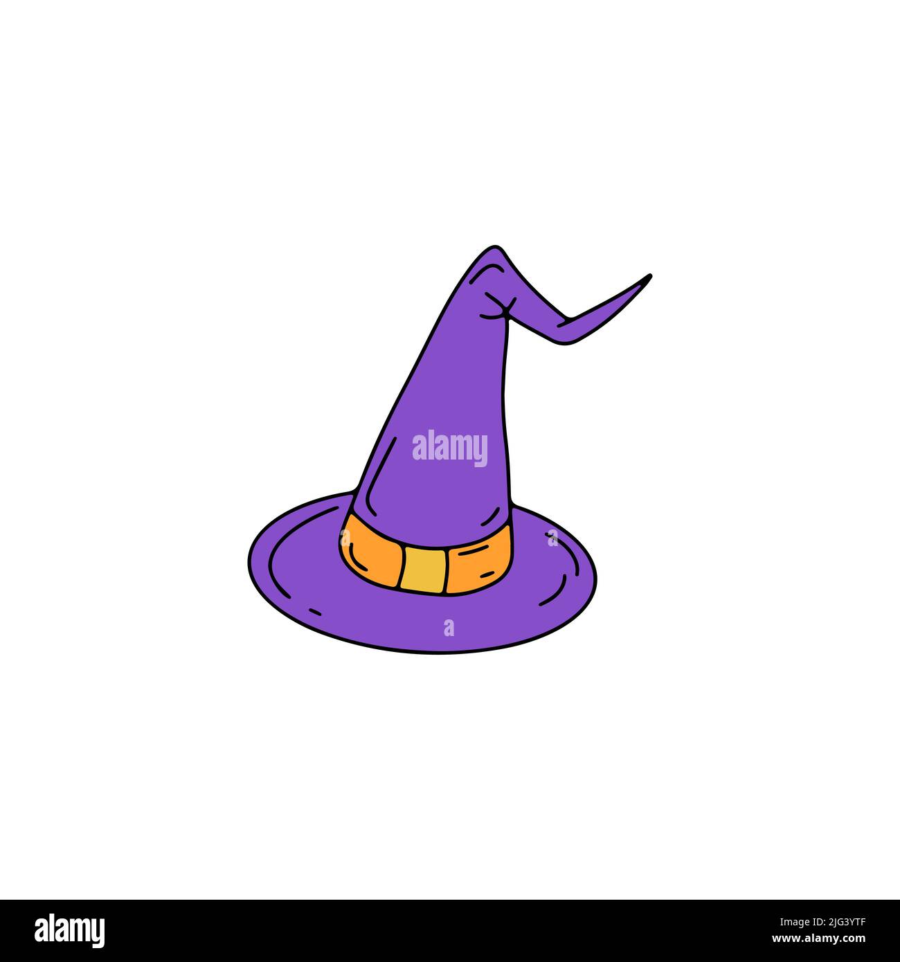 Witch hat. Hand drawn line art Halloween illustration Stock Vector ...