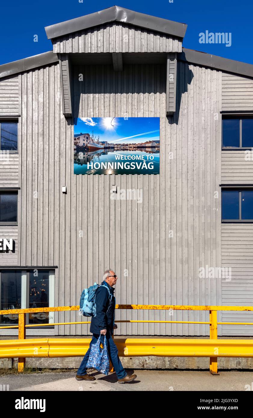 Welcome to Honningsvag sign, Honningsvag, North Cape, Nordkapp, Norway ...