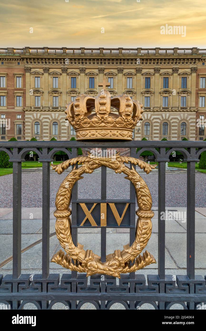 Fence of the eastern facade of The Royal Palace of Stockholm, Swedish ...